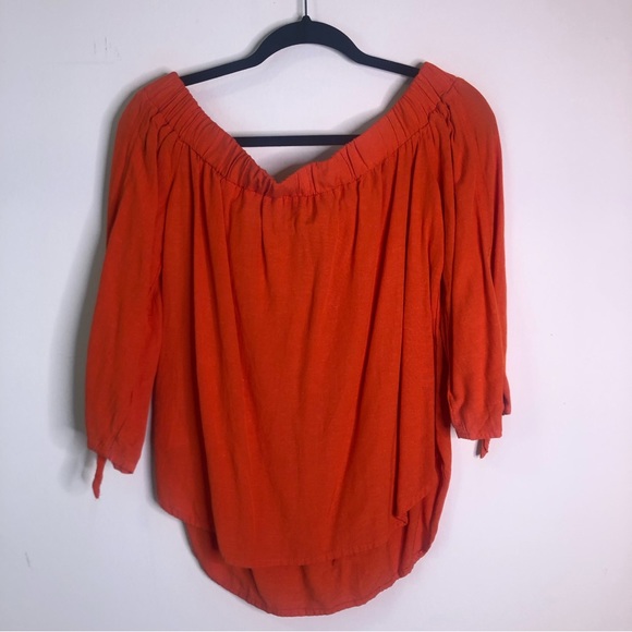 Old Navy | Tops | Nwt Old Navy Off Shoulder Red Orange Top | Poshmark